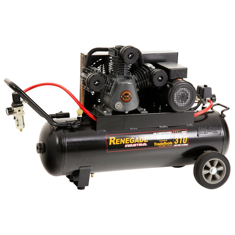 Renegade Industrial 3.2HP 310LPM 3 Cylinder Belt Drive Air Compressor ...