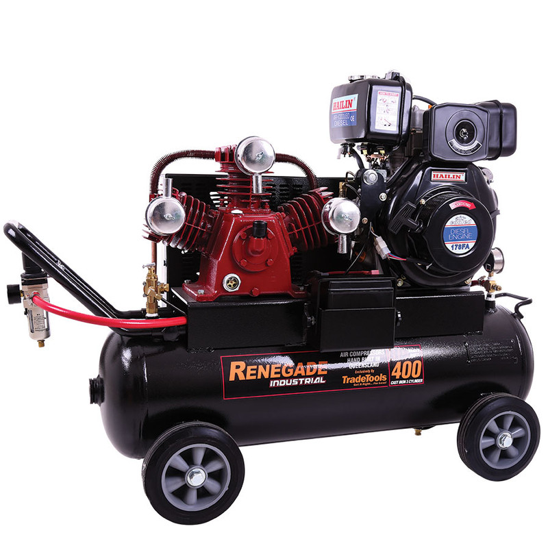 Renegade Industrial 6HP 400LPM 3 Cylinder Electric Start Belt Drive ...