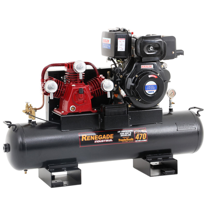 Renegade Industrial 9.6HP 470LPM 3 Cylinder Electric Start Belt Drive ...