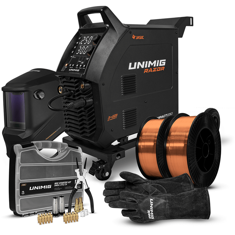 UNIMIG RAZOR 250 Amp Compact MIG/TIG/Arc Welder Bundle - PK11093 ...