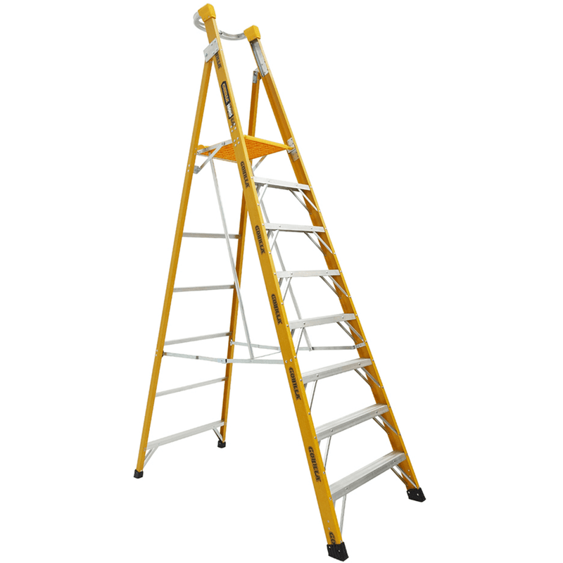 Gorilla 2.4M (8') Heavy Duty Industrial Fibreglass Platform Ladder ...
