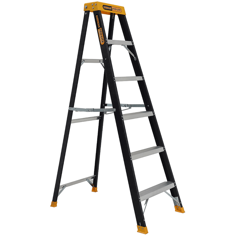 Gorilla 1.75M Pro-Lite 6 Step Industrial Single Sided Fibreglass Step ...