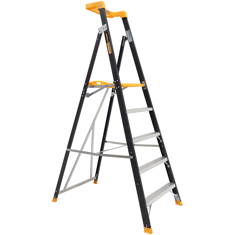 Gorilla 1.45M Pro-Lite 5 Step Industrial Fibreglass Platform Ladder ...