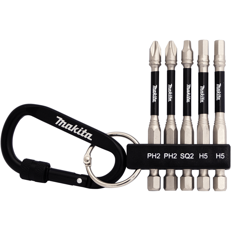 Makita 5 Piece Impact XPS Assorted 75mm Power Bit Set With Carabiner ...