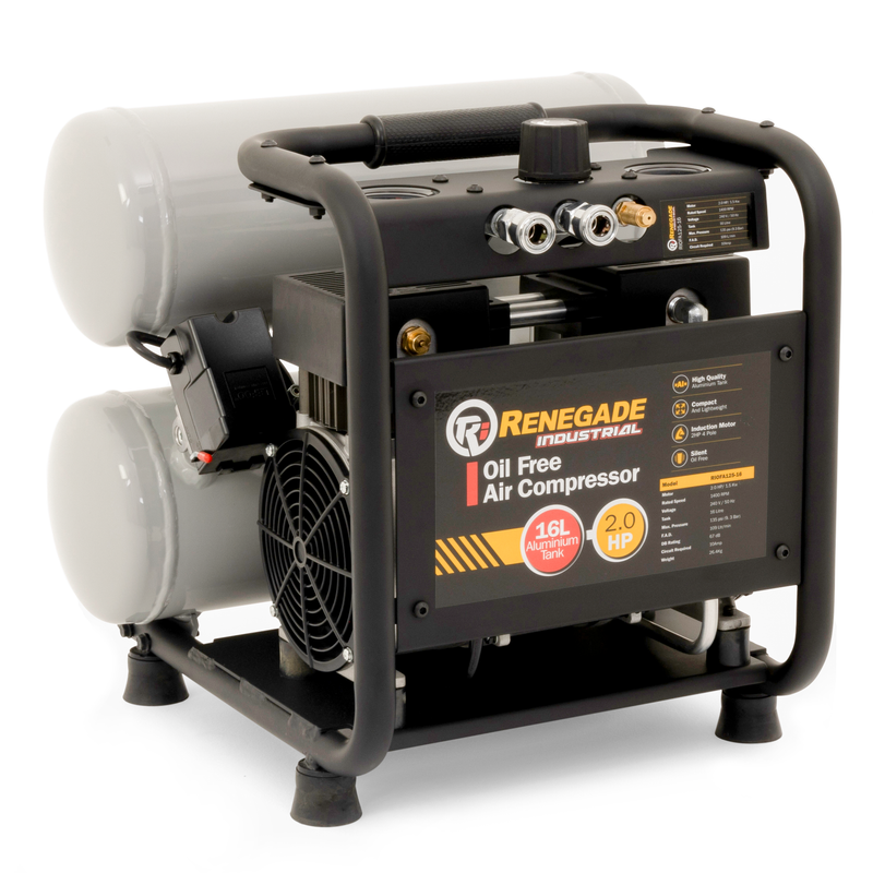 Renegade Industrial 2.0HP 109LPM Oil Free Aluminium Twin Tank Air ...
