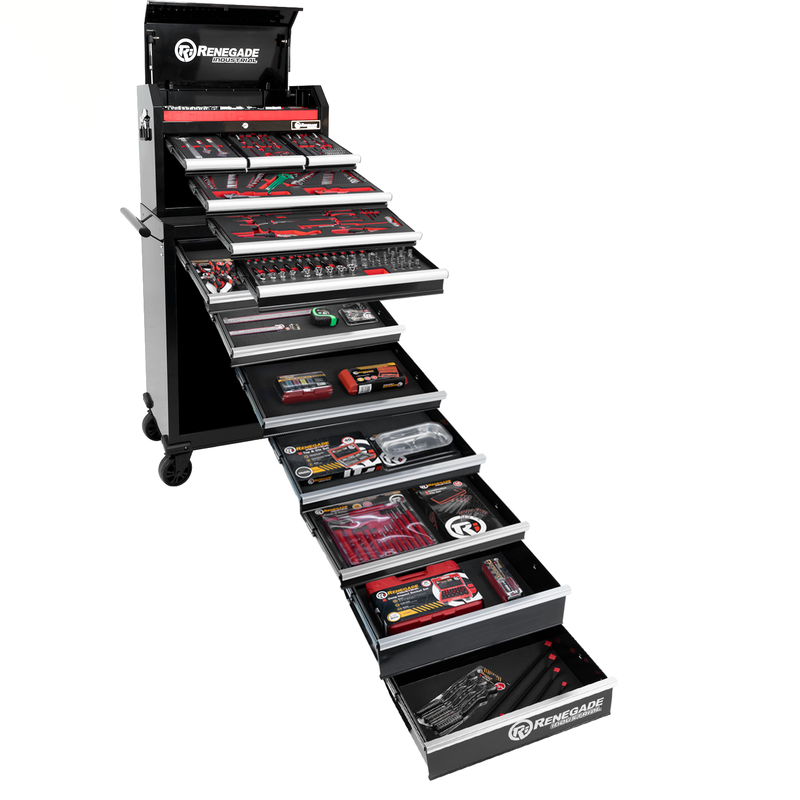Renegade Industrial 480 Piece Polished Chrome Tool Kit Top Box & 7 ...