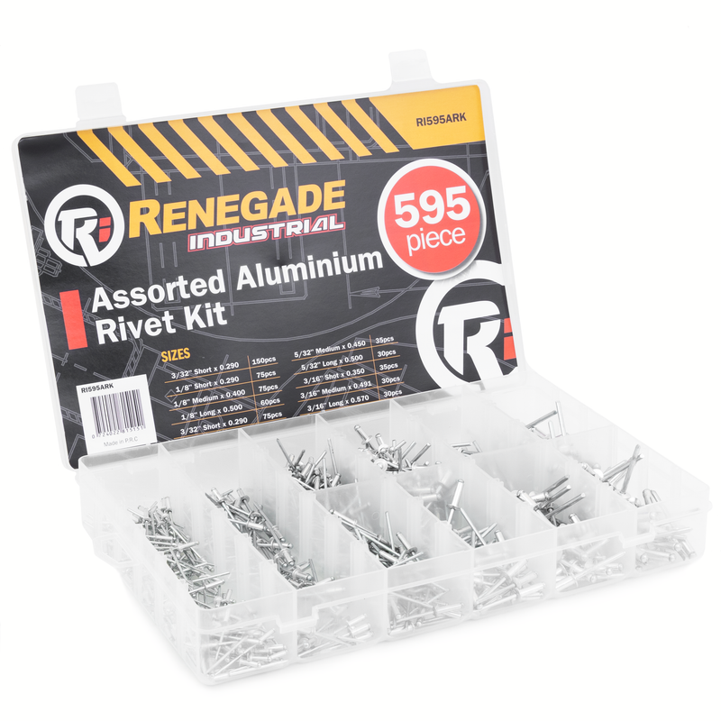 Renegade Industrial 595 Piece Assorted Aluminium Rivet Kit - RI595ARK ...