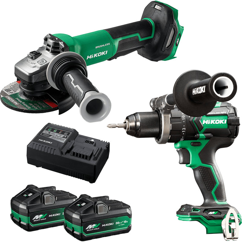 HiKOKI 36V 2.5Ah/5.0Ah MultiVolt Brushless Cordless 2 Piece Combo Kit ...