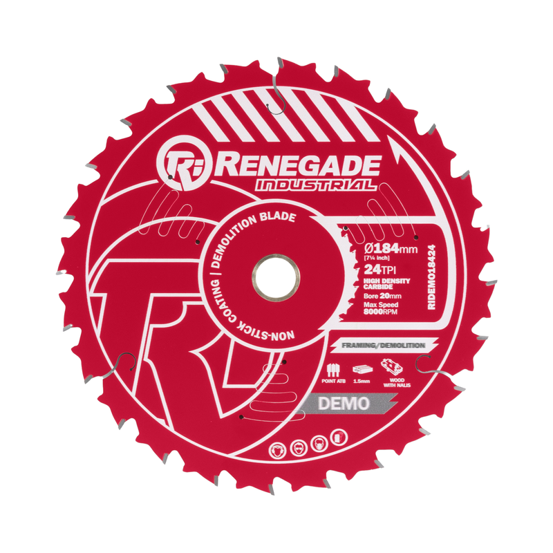 Renegade Industrial 184mm (7-1/4") x 24T Teflon Coated Demolition ...
