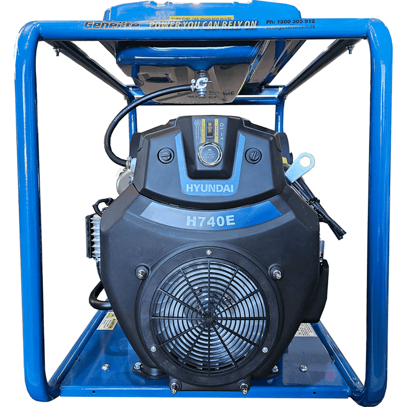 Genelite 14400W 18kVA Hyundai 3 Phase Electric Start Long Range Petrol ...