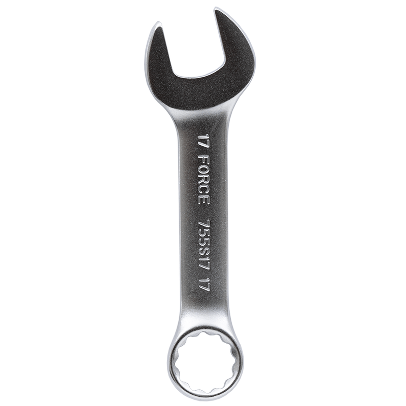 Force 17mm x 130mm Metric Combination Stubby Spanner - 755S17 | TradeTools