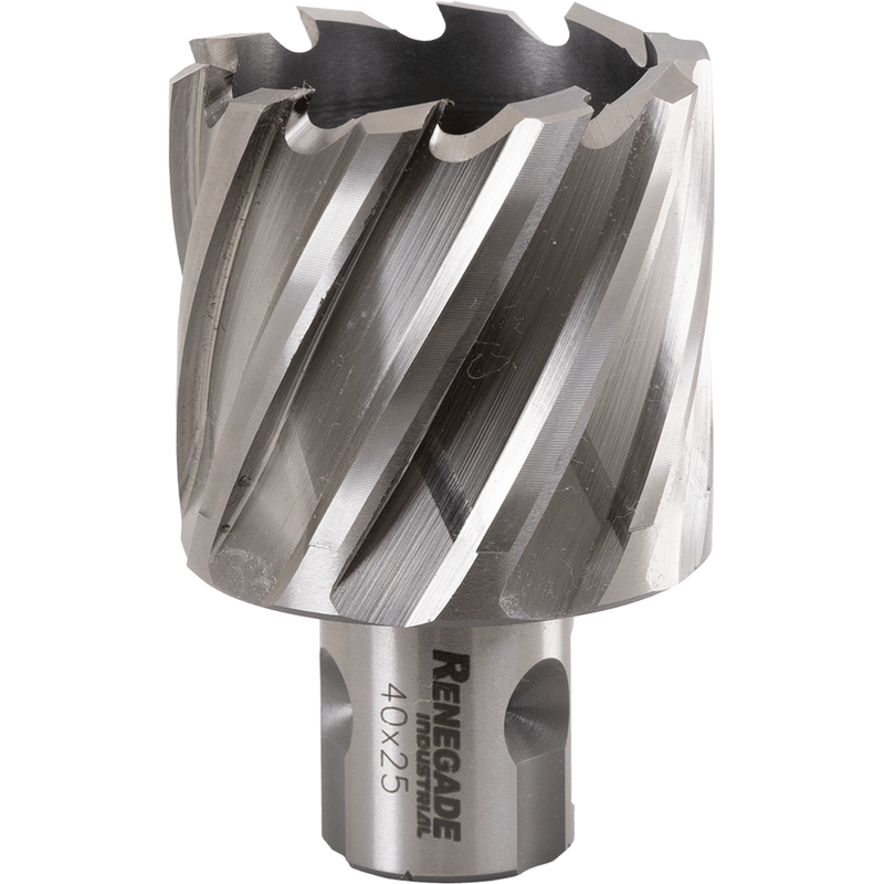 Renegade Industrial 40mm HSS Metric 25mm Depth Annular Hole Cutter ...
