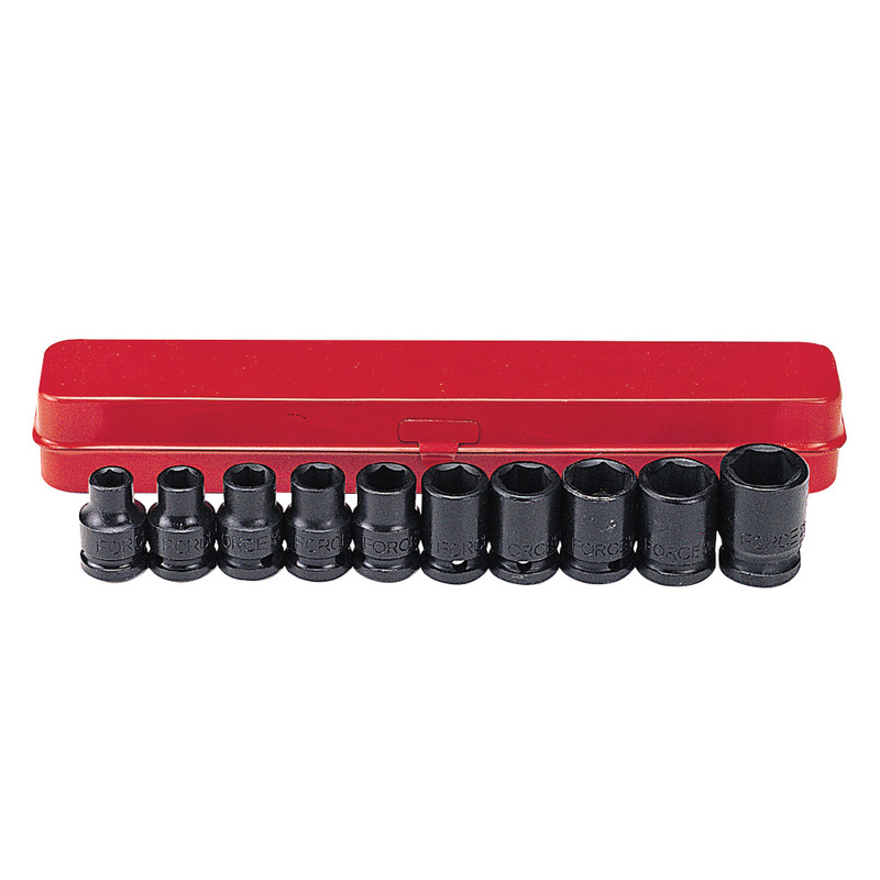 Force 1/2" Drive 10 Piece Metric Impact Socket Set - 4109-18 | TradeTools
