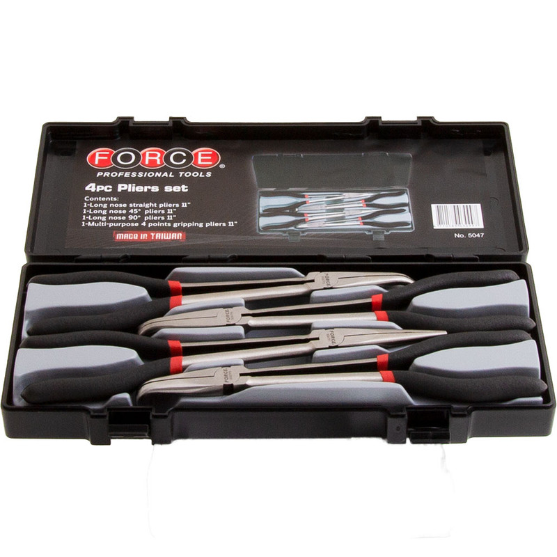 Force 4 Piece Assorted Long Series Pliers Set - 5047 | TradeTools