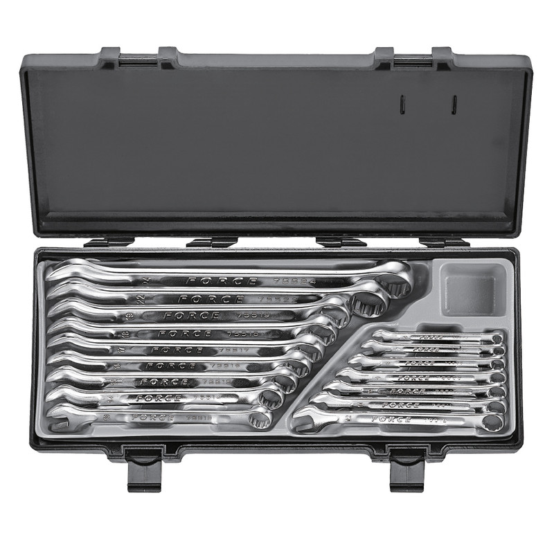 Force 16 Piece Combination Ring Open Ended Spanner - 5161 | TradeTools