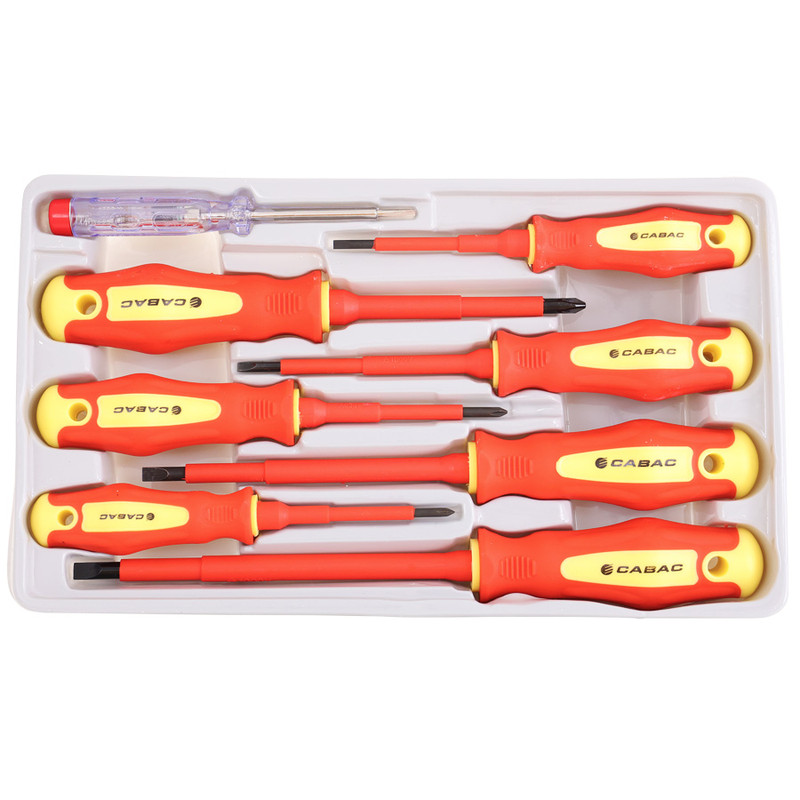 Cabac 8 Piece 1000V Insulated Electrician Screwdriver Set - HVSDK5 ...