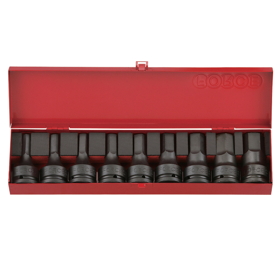 Force 3/4" Drive 9 Piece Hex Metric Impact Socket Set - 6091 | TradeTools