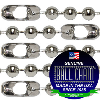 #13 Nickel Plated Steel Ball Chains with Connector - 18 Inch Length ...