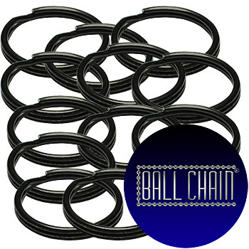 35mm Black Split Key Rings - Ball Chain Manufacturing