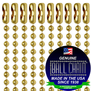 #3 Gilding Metal Key Chains - 4 Inch Length - Ball Chain Manufacturing