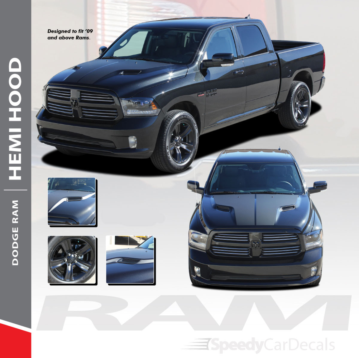 Dodge Ram 1500 Side Graphics HUSTLE 3M 2009-2015 2016 2017 2018 Premium ...