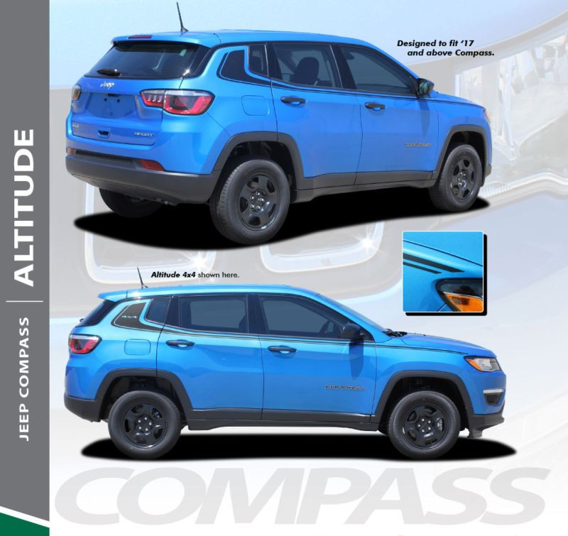 Jeep Compass Body Decals, Jeep Compass Body Stripes, ALTITUDE