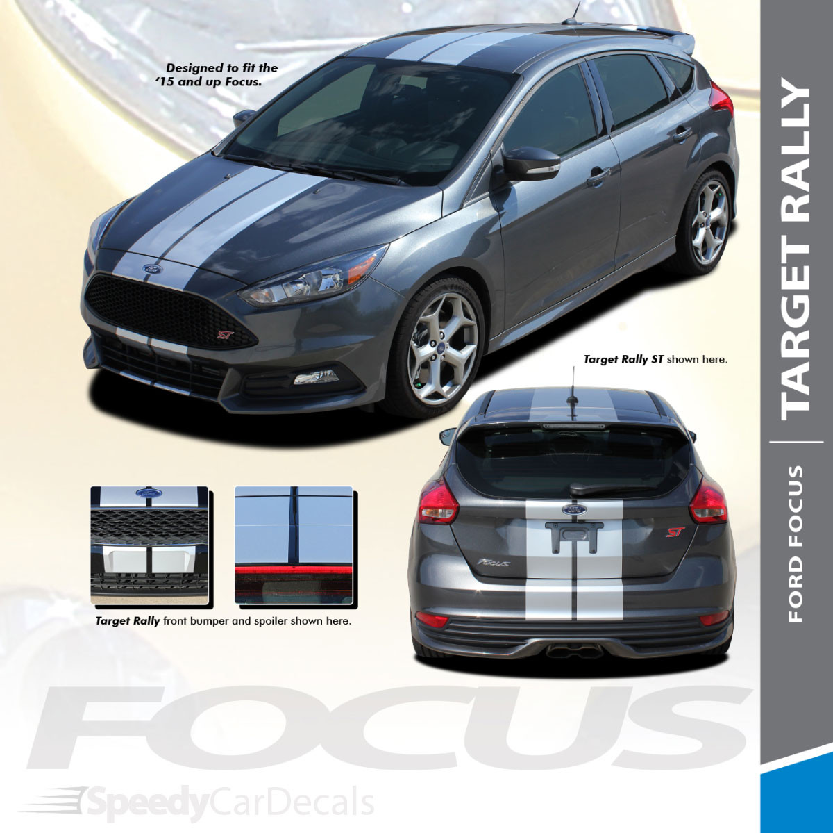 Ford Focus ST/SE Racing Stripes 3M TARGET FOCUS RALLY 2015-2018 Premium ...