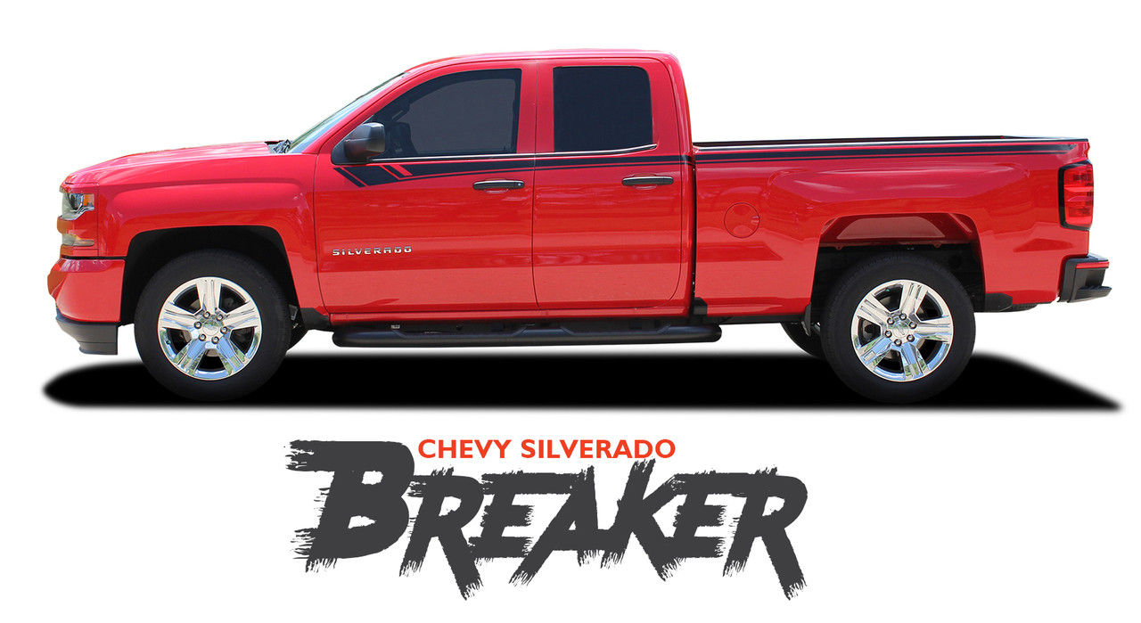 2014-2017 2018 Chevy Silverado Door Stripes BREAKER Upper Body Truck ...