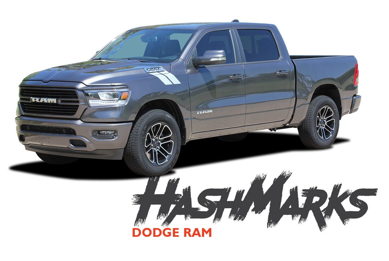 RAM HASHMARKS : 2019-2023 Dodge Ram Hood Hash Marks Stripes Decals ...