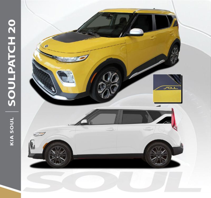 Kia Soul Hood Stripes, Kia Soul Decals, Soul Vinyl Graphics, SOUL PATCH