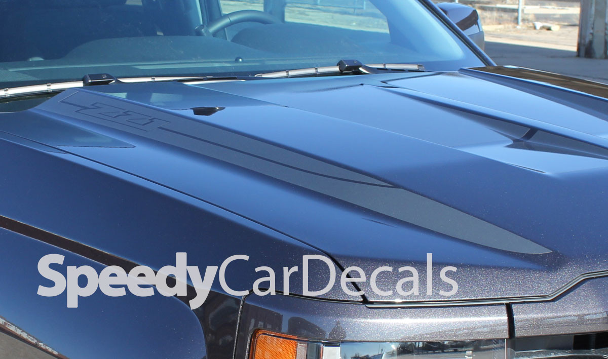 2017 Chevy Silverado Hood Decals LATERAL SPIKES 3M 2016-2018 Premium ...