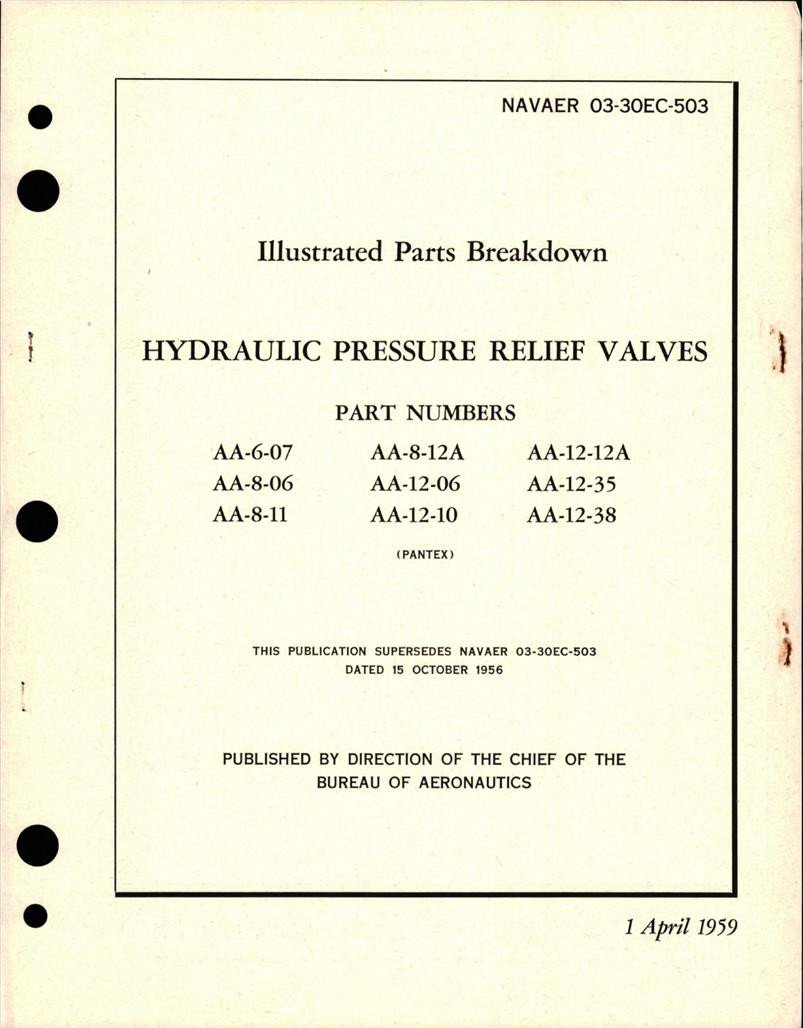 Illustrated Parts Breakdown for Hydraulic Pressure Relief Valves ...