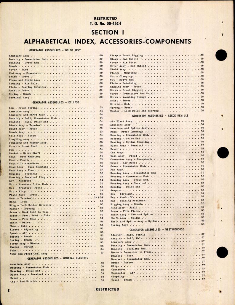 Interchangeability Charts - Components of Aircraft - Accessories ...