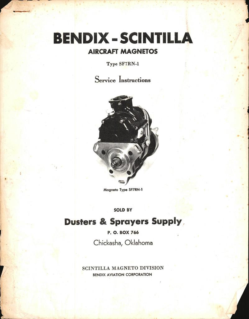 Service Instructions for Bendix-Scintilla Magnetos Type SF7RN-1 ...