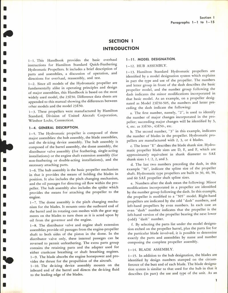Overhaul Manual for Hydromatic Propeller Models 23E50, 23D40, 24D50 ...