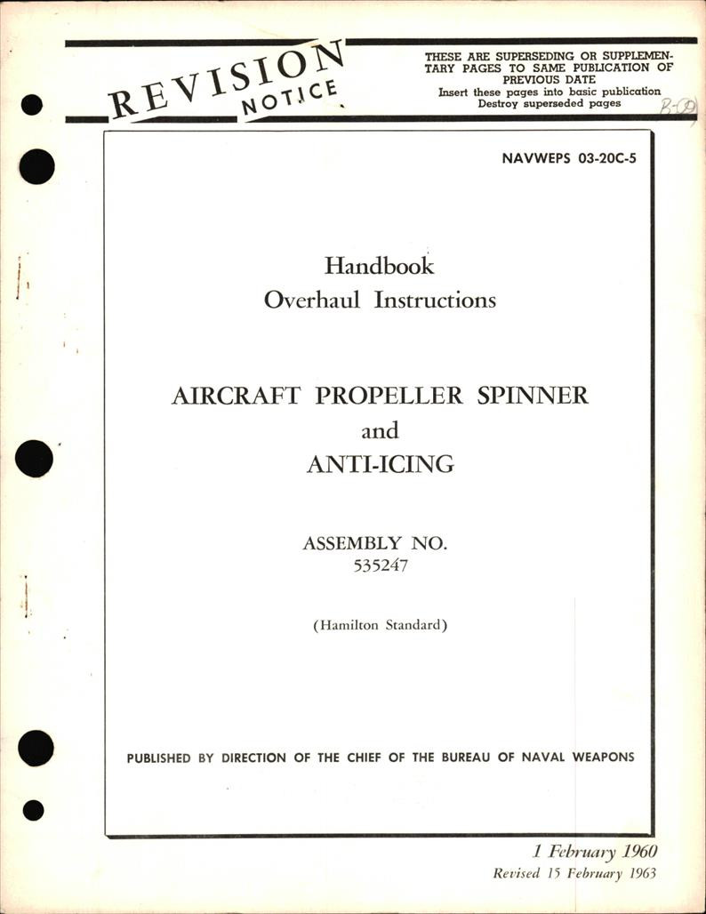 Overhaul Instructions for Aircraft Propeller Spinner and Anti-Icing ...