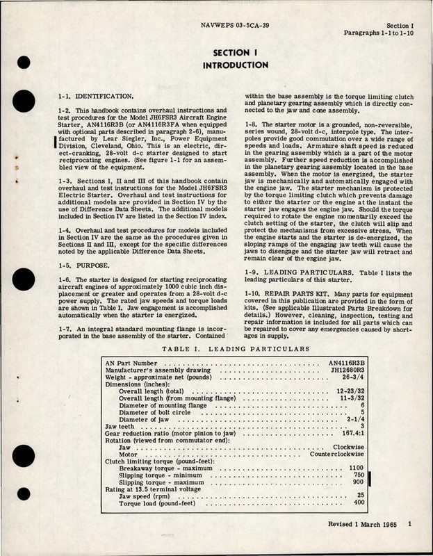 Overhaul Instructions for Aircraft Engine Starters - AirCorps Library