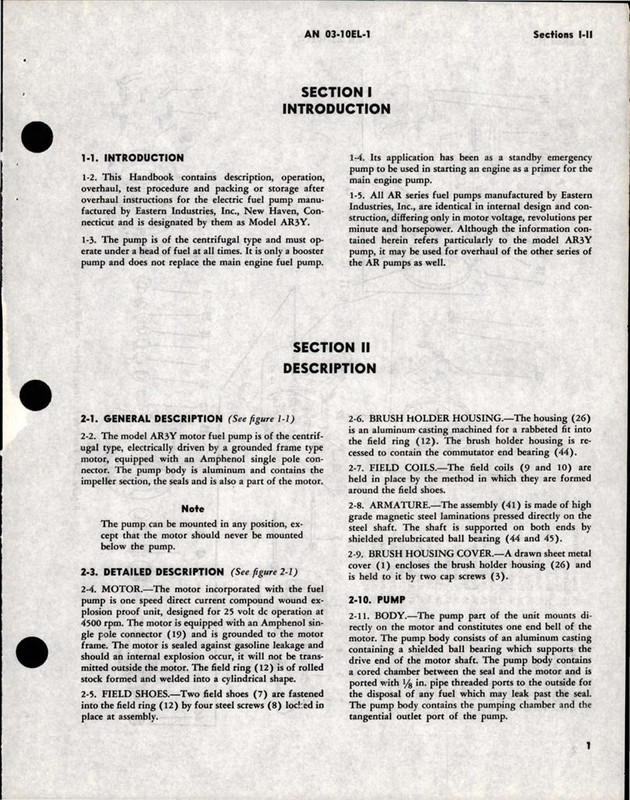 Overhaul Instructions for Electric Fuel Pumps - AR Series - AirCorps ...