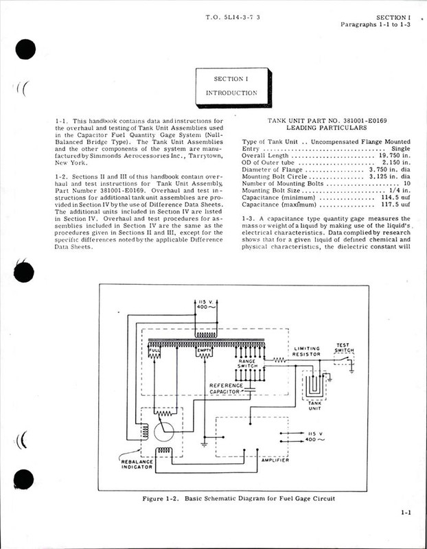 Overhaul for Tank Unit Assemblies - Capacitor Fuel Gage System - Null ...