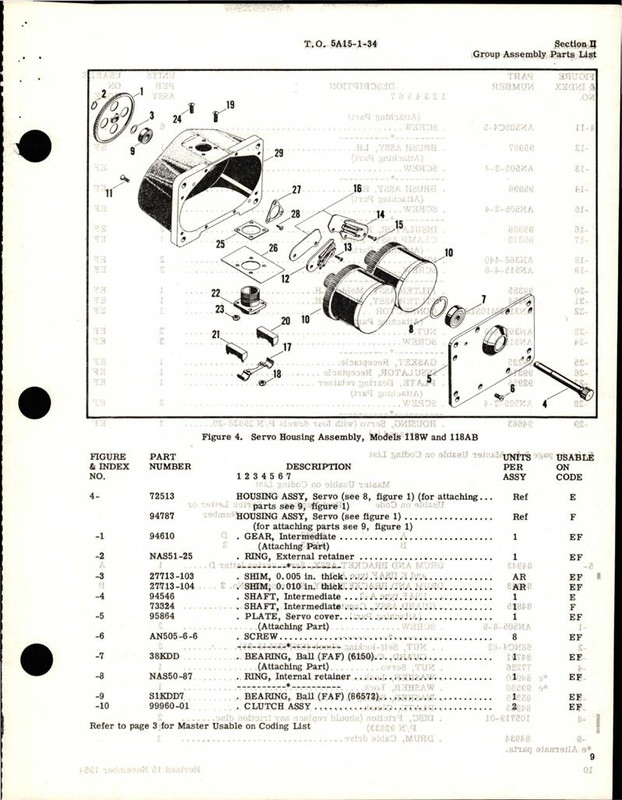 Illustrated Parts for Servo Motor & Drive Assembly, Servo Drum and ...