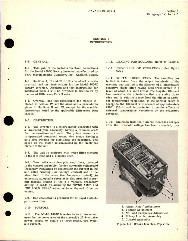 Overhaul Instructions for Inverter - Model 4606C - AirCorps Library