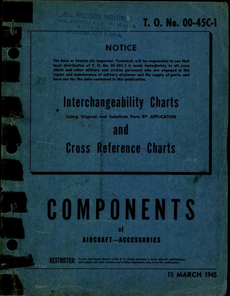 Interchangeability Charts - Components of Aircraft - Accessories ...