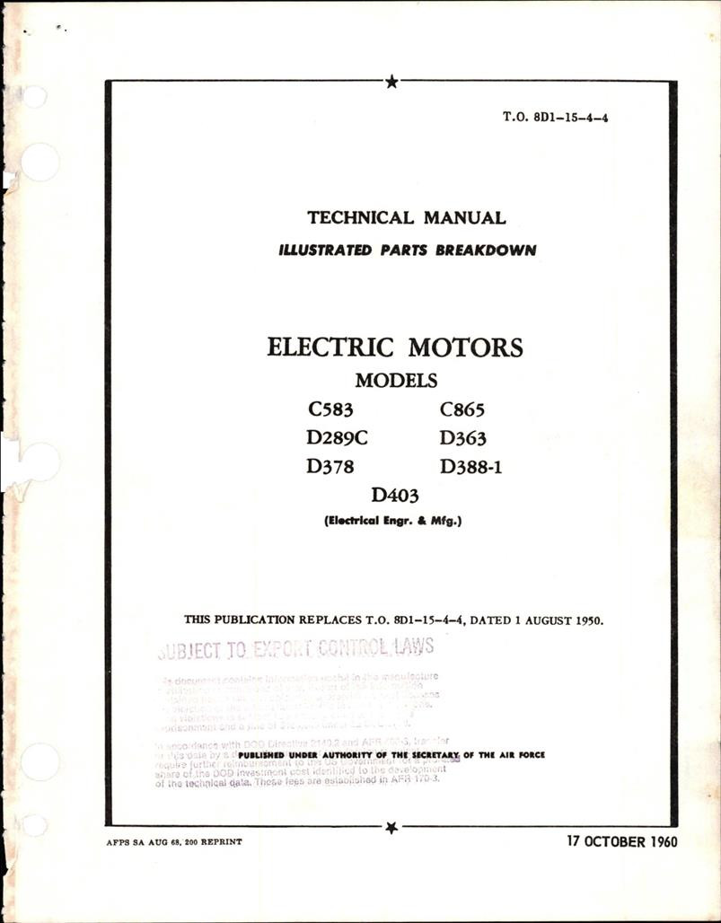 Illustrated Parts Breakdown for Electric Motors - AirCorps Library