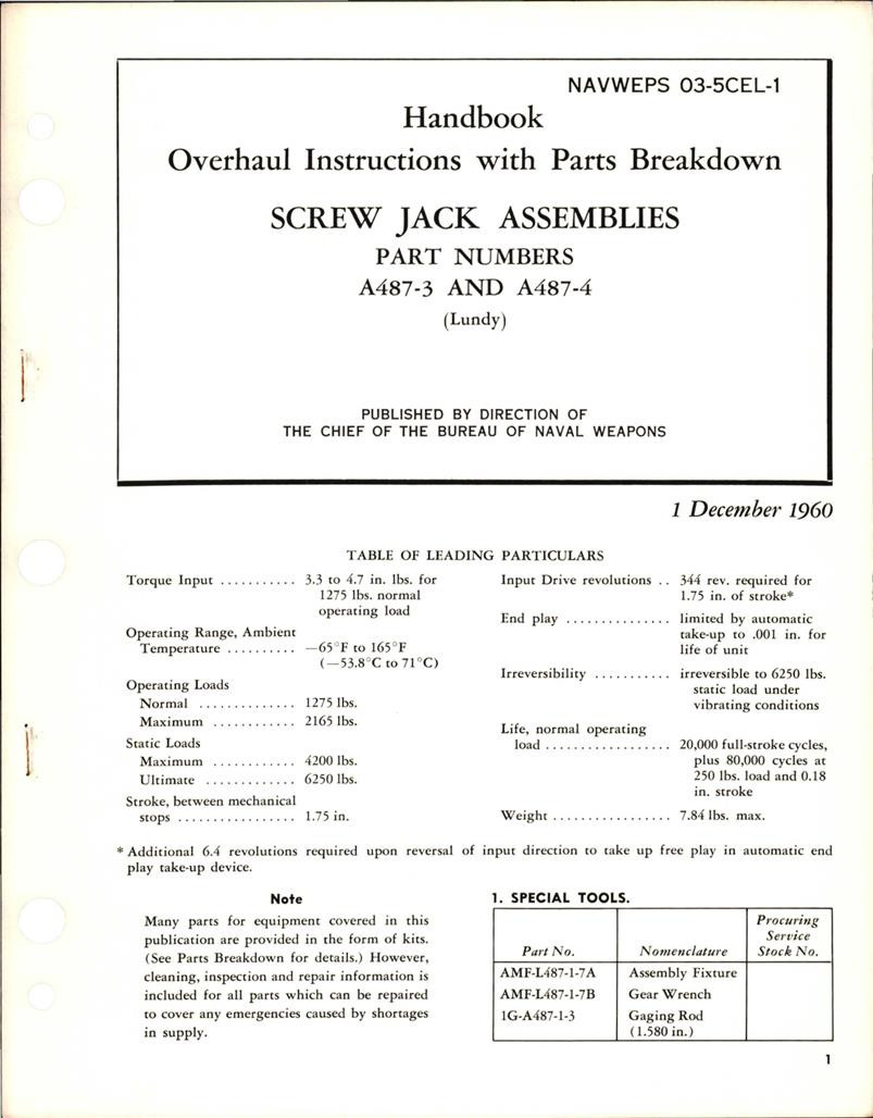 Overhaul Instructions with Parts Breakdown for Screw Jack Assemblies ...