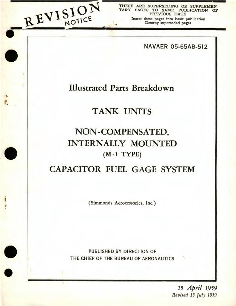 Illustrated Parts Breakdown for Tank Units, Non-Compensated Internally ...