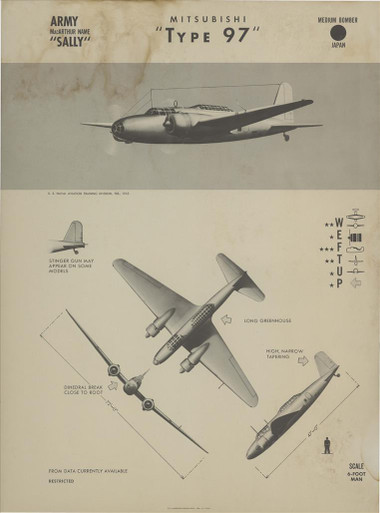 Mitsubishi Type 97 Sally Recognition Poster - AirCorps Library