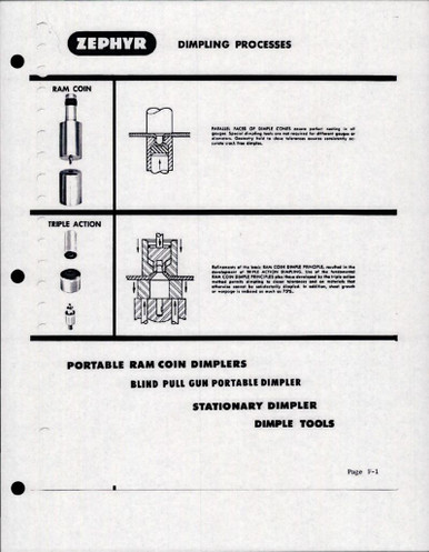 Zephyr Dimpling Machine, Parts, and Tools Catalog - AirCorps Library