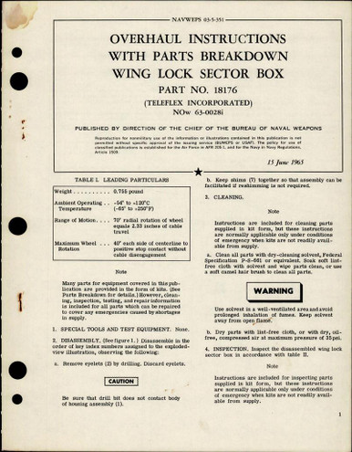 Overhaul Instructions with Parts Breakdown for Wing Lock Sector Box ...
