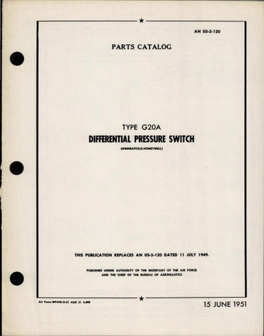Parts Catalog for Differential Pressure Switch - Type G20A - AirCorps ...