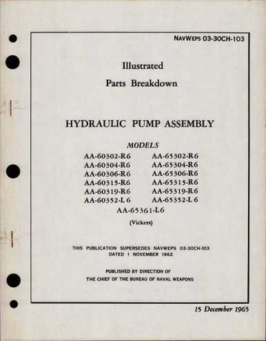 Illustrated Parts Breakdown for Hydraulic Pump Assembly - AirCorps Library